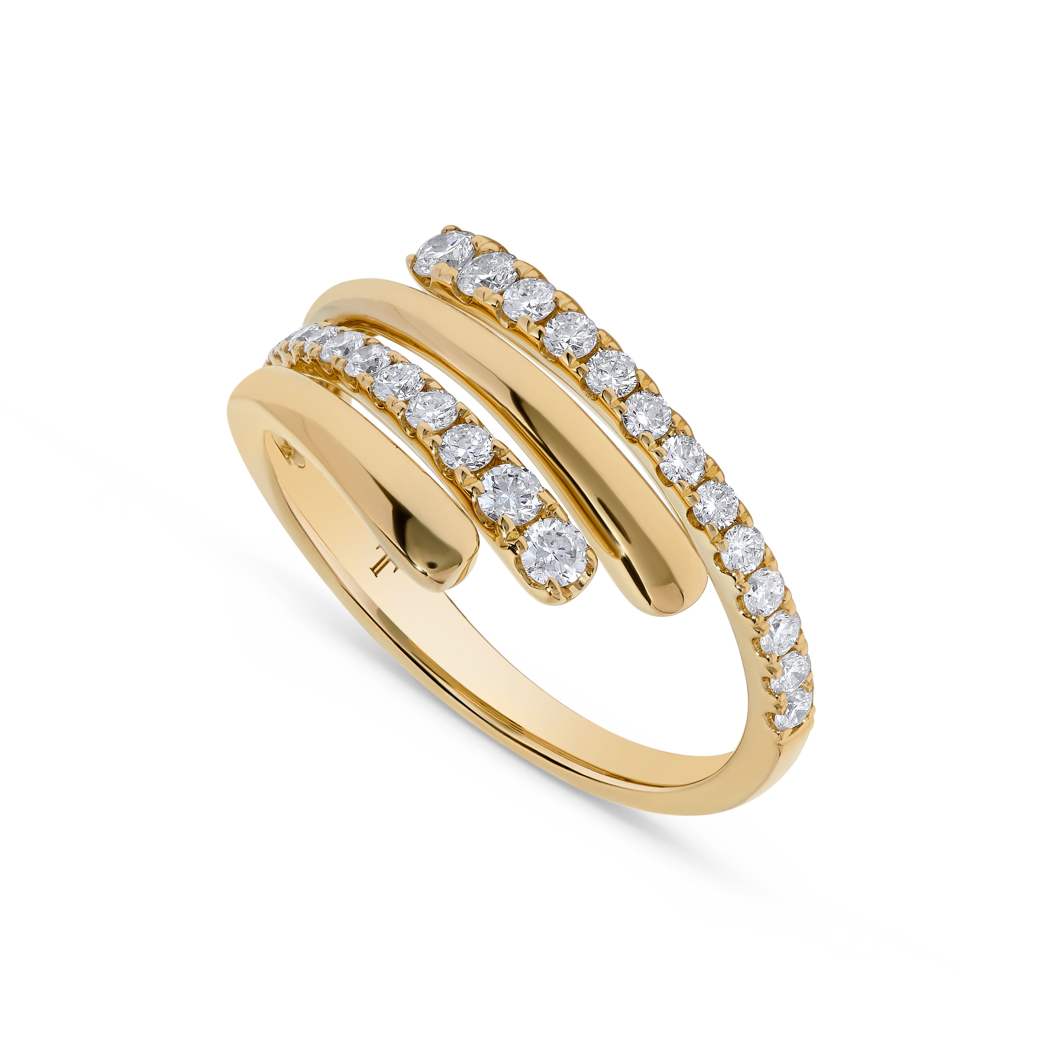 14K Yellow Gold Diamond Cascade Ring – LUXURY BY LEONARDO