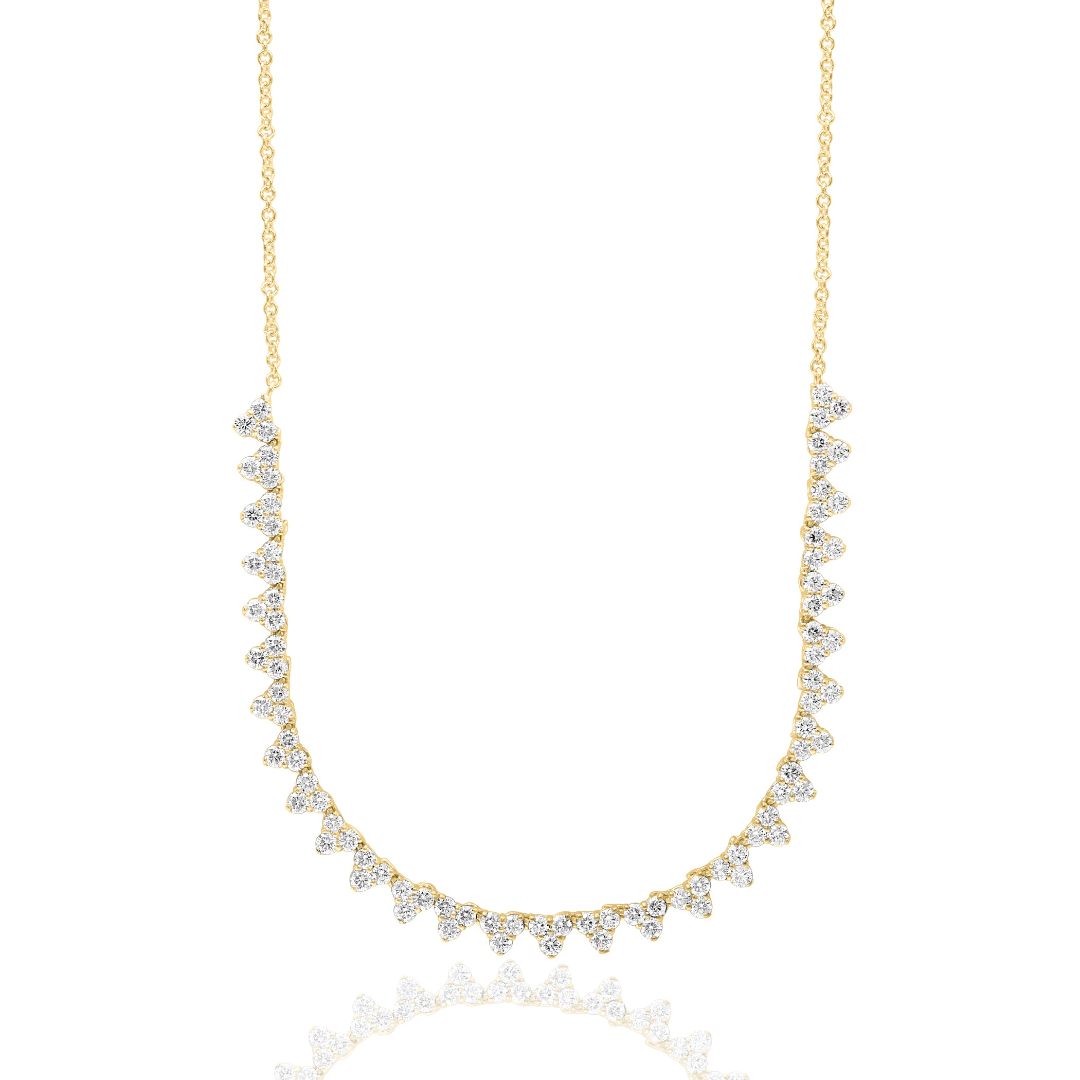 14K Yellow Gold Diamond Half-Way Necklace – LUXURY BY LEONARDO