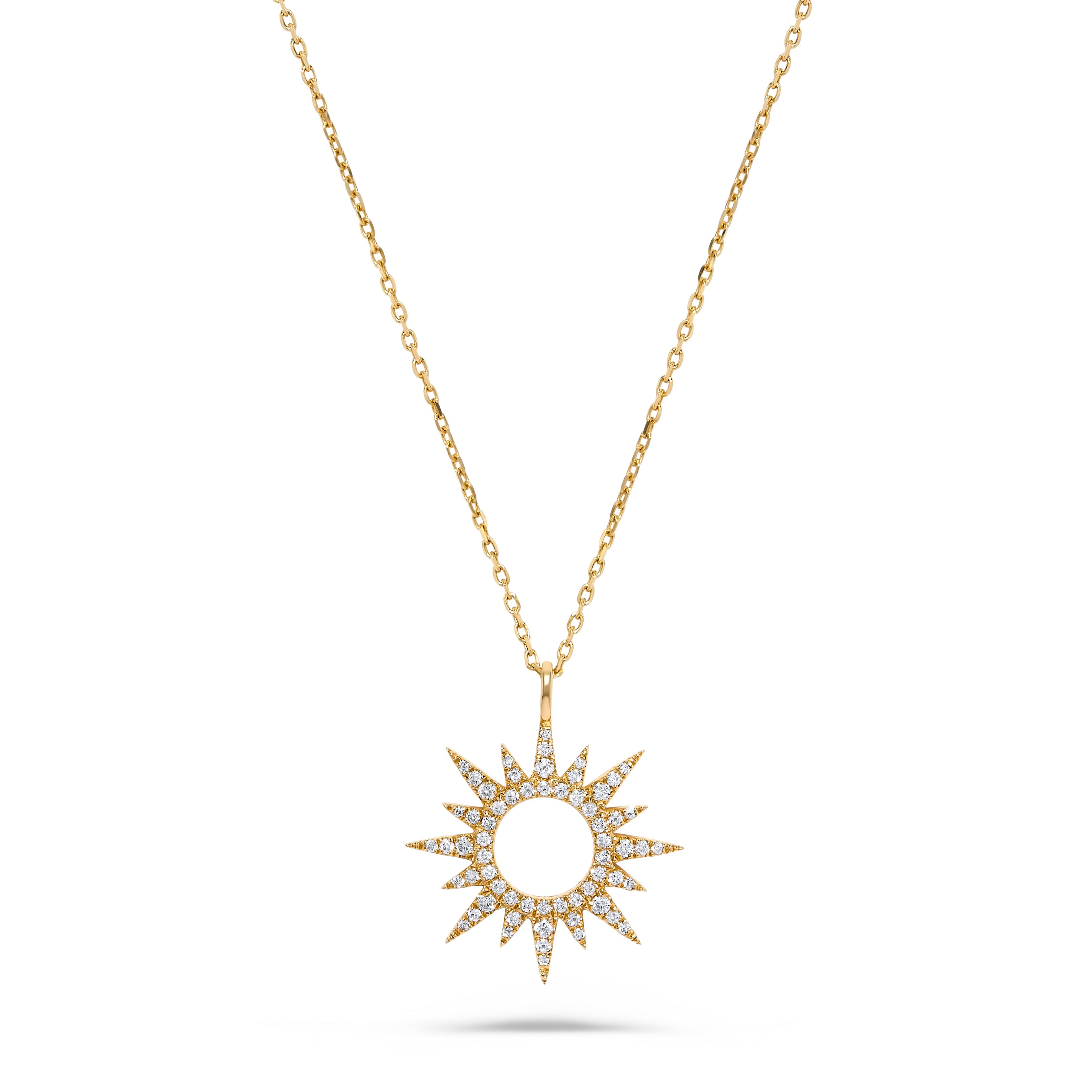 14K Yellow Gold Diamond Sunshine Pendant – LUXURY BY LEONARDO
