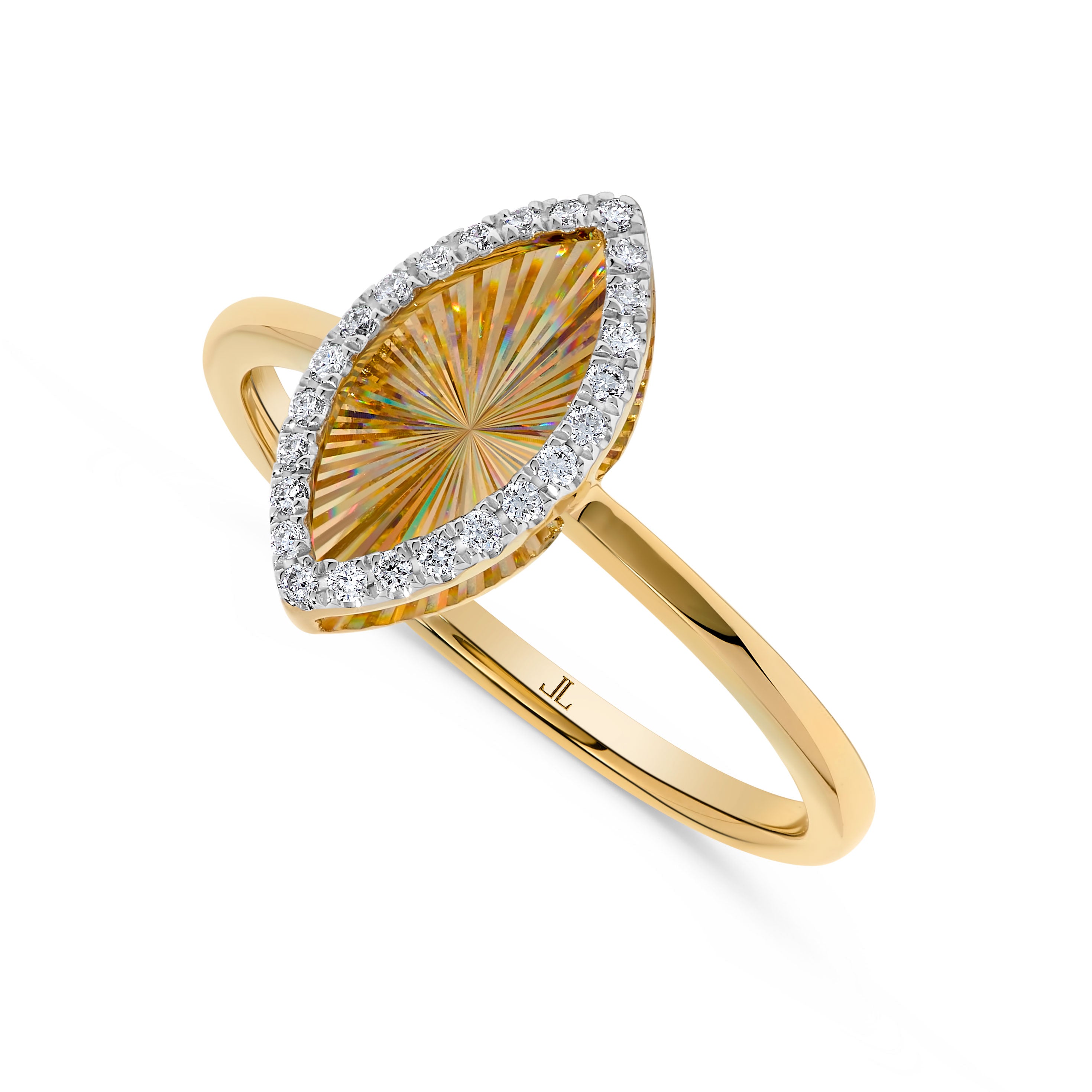 14K Yellow Gold Fluted Diamond Aurora Ring – LUXURY BY LEONARDO