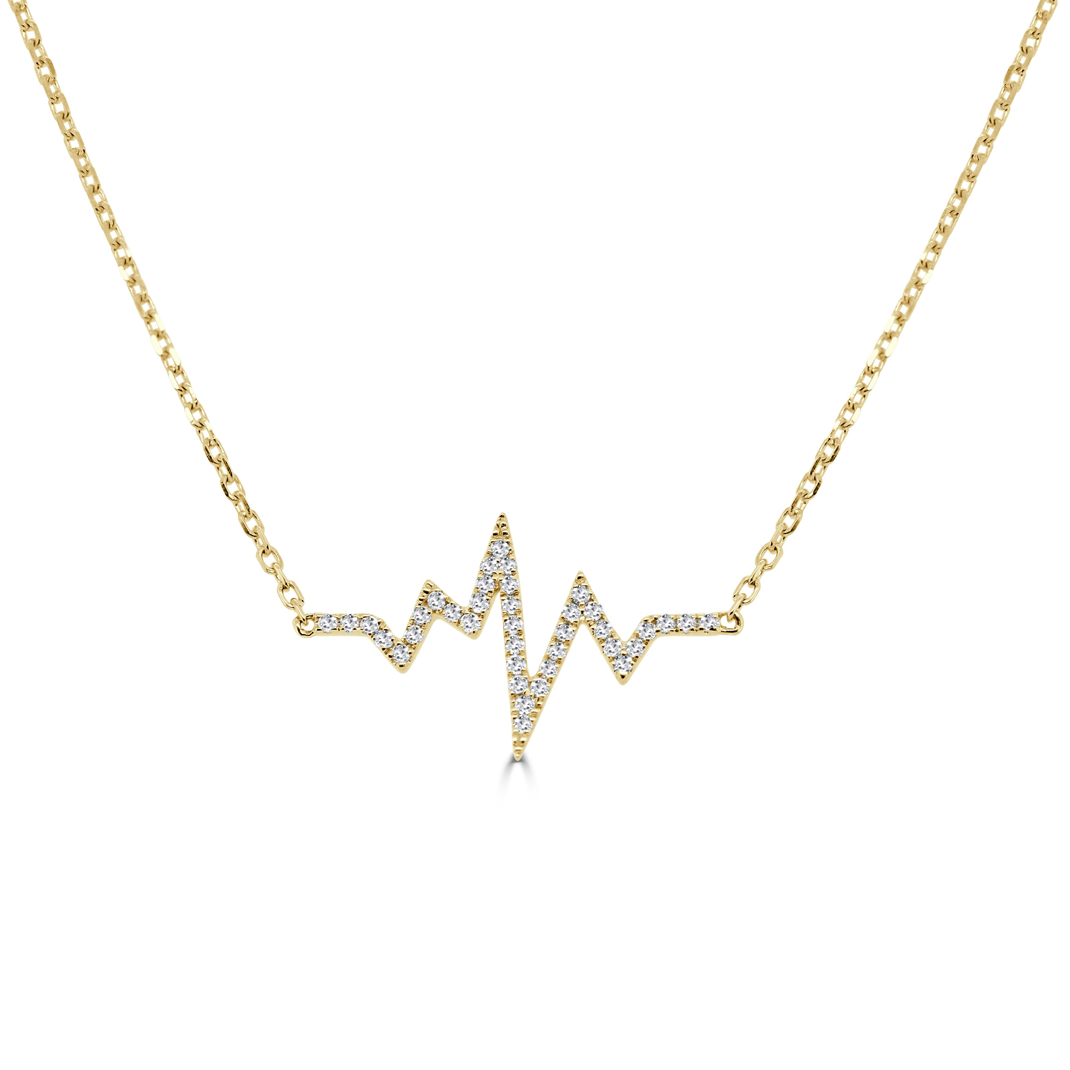 14K Gold Diamond Heart Beat Necklace – LUXURY BY LEONARDO