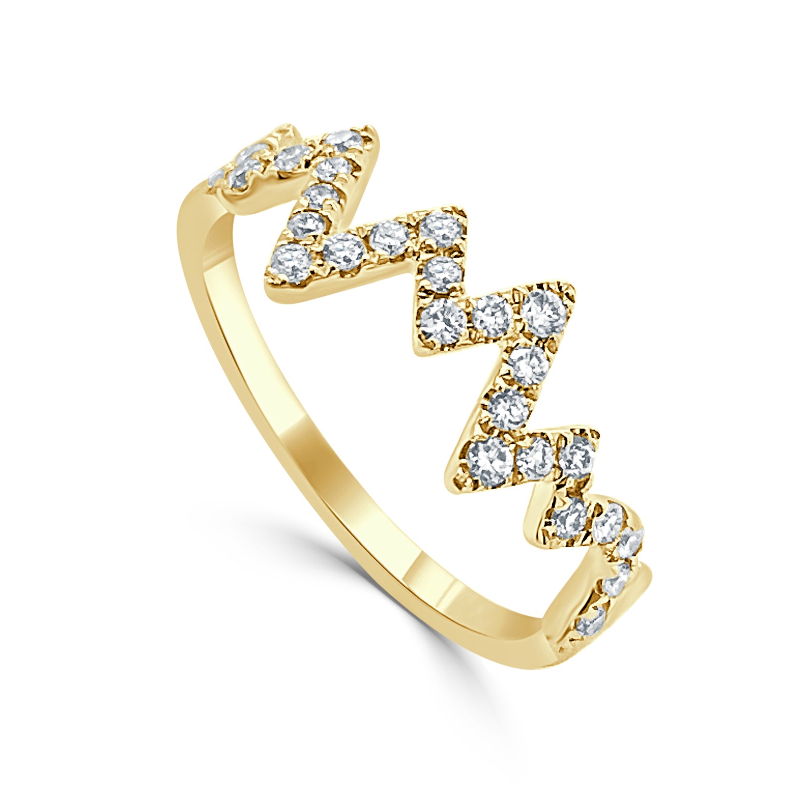 14K Gold Diamond Heart Beat Band – LUXURY BY LEONARDO