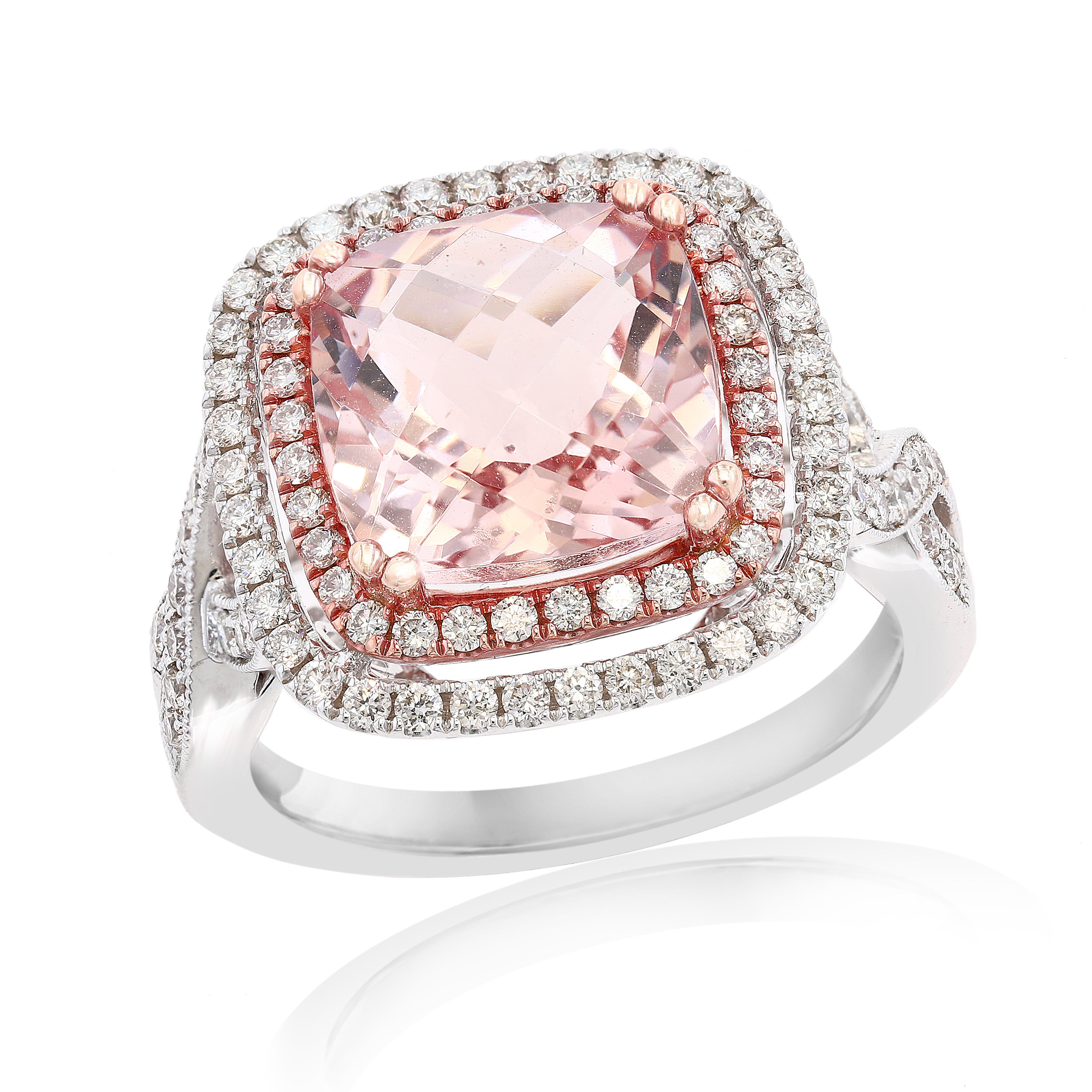 14K White Gold Morganite & Diamond Ring – LUXURY BY LEONARDO